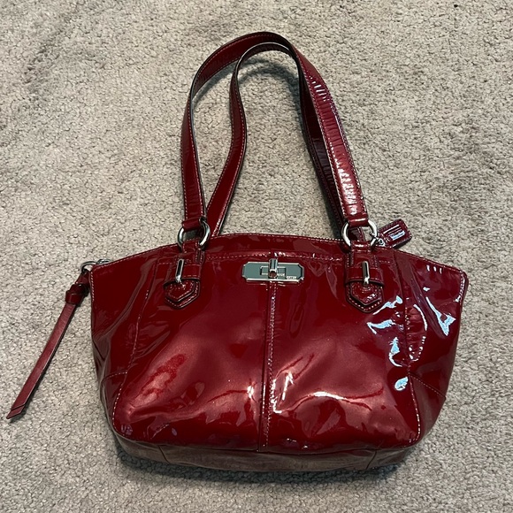 Coach | Bags | Gorgeous Coach Deep Red Patent Leather Handbag | Poshmark